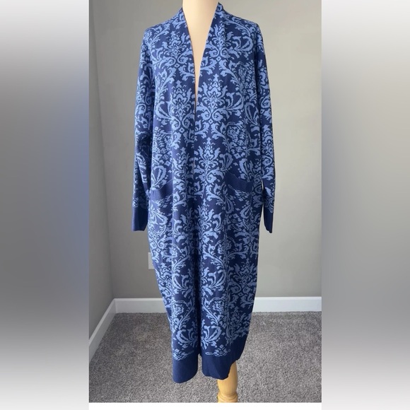 Attitudes by Renee | Sweaters | Attitudes Royal Blue Floral Damask ...